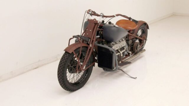 Super Cool Vintage Indian Motorcycle Packs Ford Flathead V8 Power