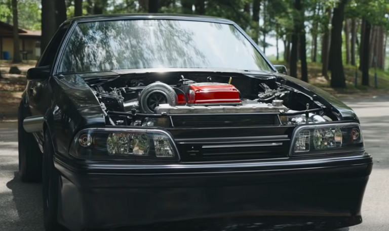 Sinister Foxbody Drag Build Flexes Rare Barra Inline-6 Swap